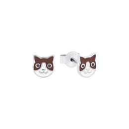 Amor Ohrstecker Silber 925, rhodiniert in Braun | Gr.: onesize