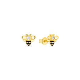 Prinzessin Lillifee Ohrstecker Silber 925, 14ct gelbvergoldet in Schwarz | Gr.: onesize
