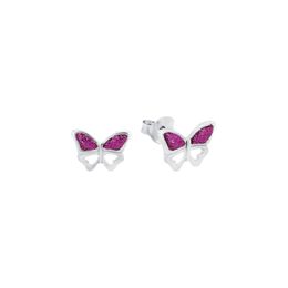 Amor Ohrstecker Silber 925, rhodiniert, Kunstharz in Pink | Gr.: onesize