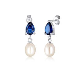 Elli Ohrringe 925 Sterling Silber Tropfen in Blau | Gr.: onesize