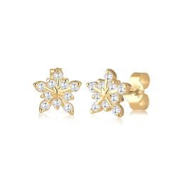 Elli Ohrringe 925 Sterling Silber Schneeflocke in Gold | Gr.: onesize