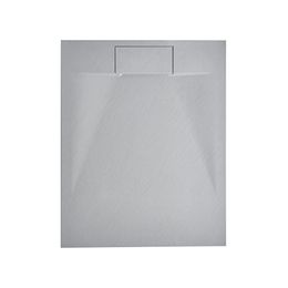 Beliani Duschwanne AZZURRO in Grau - (W) 100 x (H) 3 x (L) 80 cm | Gr.: onesize