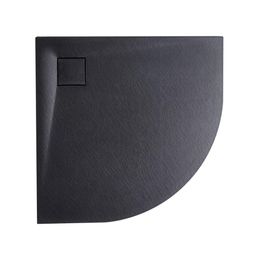 Beliani Duschwanne PARON in Schwarz - (W) 80 x (H) 3 x (L) 80 cm | Gr.: onesize