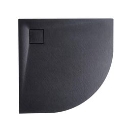 Beliani Duschwanne PARON in Schwarz - (W) 90 x (H) 3 x (L) 90 cm | Gr.: onesize