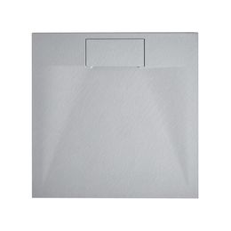 Beliani Duschwanne AZZURRO in Grau - (W) 80 x (H) 3 x (L) 80 cm | Gr.: onesize