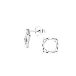 Alexander York Ohrstecker VIERECK cut-out Design in 925 Sterling Silber, 2-tlg. | Gr.: onesize