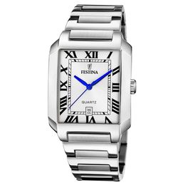 Festina Herrenuhr Rechteckig Stahl/Silberfarben | Gr.: onesize
