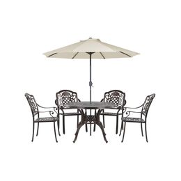 Beliani 6-tlg Gartentisch Set SALENTO in Braun/Beige | Gr.: onesize