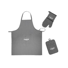 Stoneline Back- und Küchenschürze Set 3-teilig in Grau | Gr.: onesize