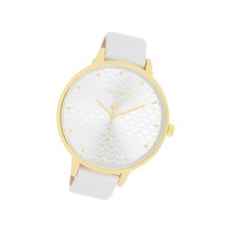 Analog-Armbanduhr Oozoo Timepieces weiß extra groß (ca. 48mm) | Gr.: onesize