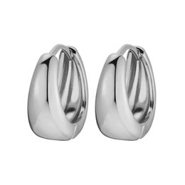 Steel_Art Ohrcreole Damen Nami silberfarben in silberfarben poliert | Gr.: onesize