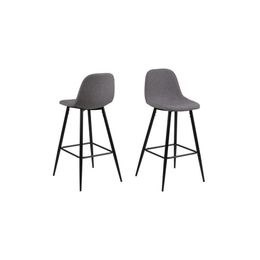 ebuy24 Barhocker Willy Grau 2er Set | Gr.: onesize
