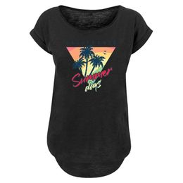 F4NT4STIC Long Cut T-Shirt California Palmen Retro in schwarz | Gr.: XS