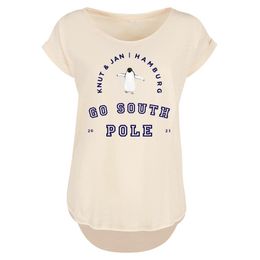 F4NT4STIC Long Cut T-Shirt Pinguin Knut & Jan Hamburg in Whitesand | Gr.: XS