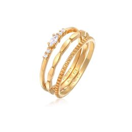 Elli Ring 925 Sterling Silber Ring Set in Gold | Gr.: 54
