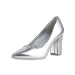 VAN HILL Klassische Pumps Scarlett in Silber | Gr.: 37