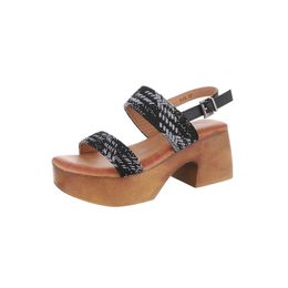 Ital-Design High-Heel Sandalette in Schwarz und Grau | Gr.: 37