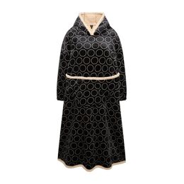 Ulla Popken Bademantel in schwarz | Gr.: onesize