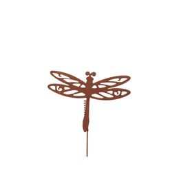 UNUS Gartenstecker Rost Libelle mit Wackelfeder in Braun | Gr.: M