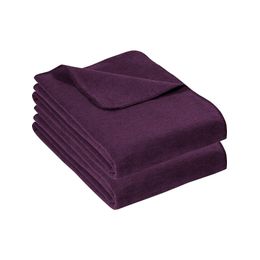 Erwin Müller Erwin Müller Baumwolle Wohndecke 2er-Pack in aubergine | Gr.: 100 x 150 cm