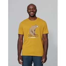 wat? Apparel T-Shirt Fahrradbär in Ocker | Gr.: 54