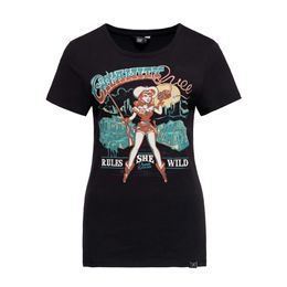 Queen Kerosin Print T-Shirt Calamity Queen in schwarz | Gr.: L