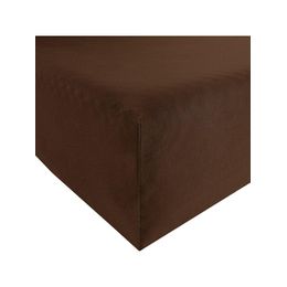 REDBEST Single-Jersey Spannbettlaken San Francisco in dunkelbraun | Gr.: 90x190 cm - 100x200 cm