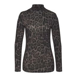 Lascana Rollkragenshirt in braun bedruckt | Gr.: 32/34