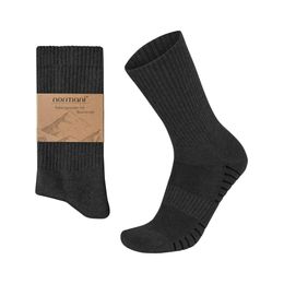 Normani 4 Trekkingwollsocken mit Polstersohle und Komfortbund in Schwarz | Gr.: 43-46