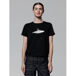wat? Apparel T-Shirt Fly me to the moon in Schwarz | Gr.: 40