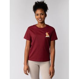 wat? Apparel T-Shirt Corgi in Weinrot | Gr.: 34