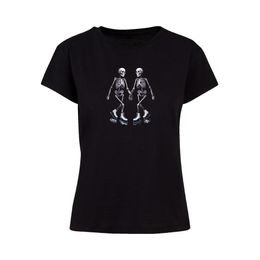 F4NT4STIC Box Tee Skelettpaar Eislaufen Valentinstagsgeschenk in schwarz | Gr.: M
