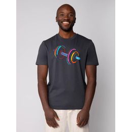 wat? Apparel T-Shirt 80s Hantel in India Ink Grey | Gr.: 56