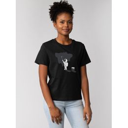 wat? Apparel T-Shirt Painting space in Schwarz | Gr.: 36