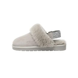 EVERAU Australia Abnehmbare Riemen Slingback Hausschuhe Pelican in Ziegengrau | Gr.: 41