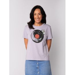 wat? Apparel T-Shirt Schallplatte in Lavender | Gr.: 40