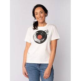 wat? Apparel T-Shirt Schallplatte in Off White | Gr.: 36