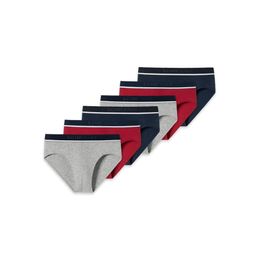 Schiesser Rio Slip / Unterhose 95/5 Organic Cotton in Grau / Rot / Blau | Gr.: L