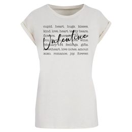 F4NT4STIC T-Shirt Valentine Herz Hugs Love Flowers in Whitesand | Gr.: XS
