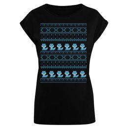 F4NT4STIC T-Shirt Christmas Fuchs Weihnachten Muster in schwarz | Gr.: M