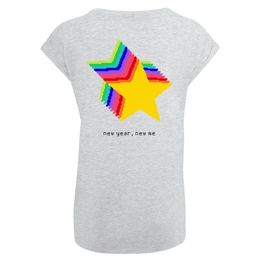 F4NT4STIC T-Shirt SIlvester Party Happy People Only in grau meliert | Gr.: S