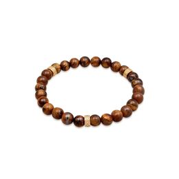 Kuzzoi Armband 925 Sterling Silber Tigerauge in Gold | Gr.: 23 cm