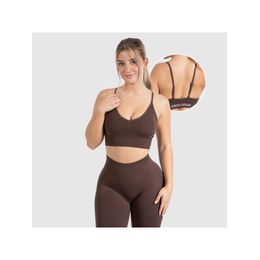 Smilodox Sport BH Maria Solid Scrunch in Dunkelbraun | Gr.: M