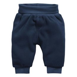 Schnizler Baby Pumphose Fleece mit Strickbund in Marine | Gr.: 56