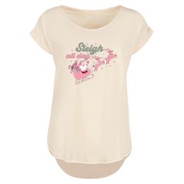 F4NT4STIC Long Cut T-Shirt Sleigh all day Santas Reindeers in Whitesand | Gr.: XL
