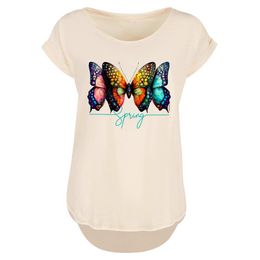 F4NT4STIC Long Cut T-Shirt Schmetterling Illusion Long in Whitesand | Gr.: S