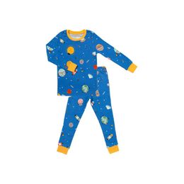 Schlummersack Kinder-Pyjama aus Bio Baumwolle in Blau-Gelb | Gr.: 110