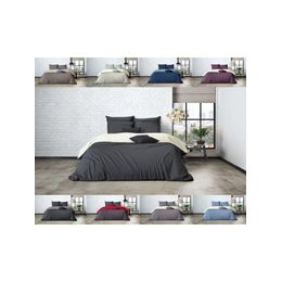 Mistral Home Mistral Perkal Wendebettwäsche in Creme/Anthrazit | Gr.: 135x200 cm