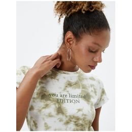 KOTON T-shirt in Khaki Gemustert | Gr.: L