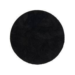 Pergamon Super Soft Kinder Hochflor Teppich Silky Kids Rund in Schwarz | Gr.: 120 x 120 cm